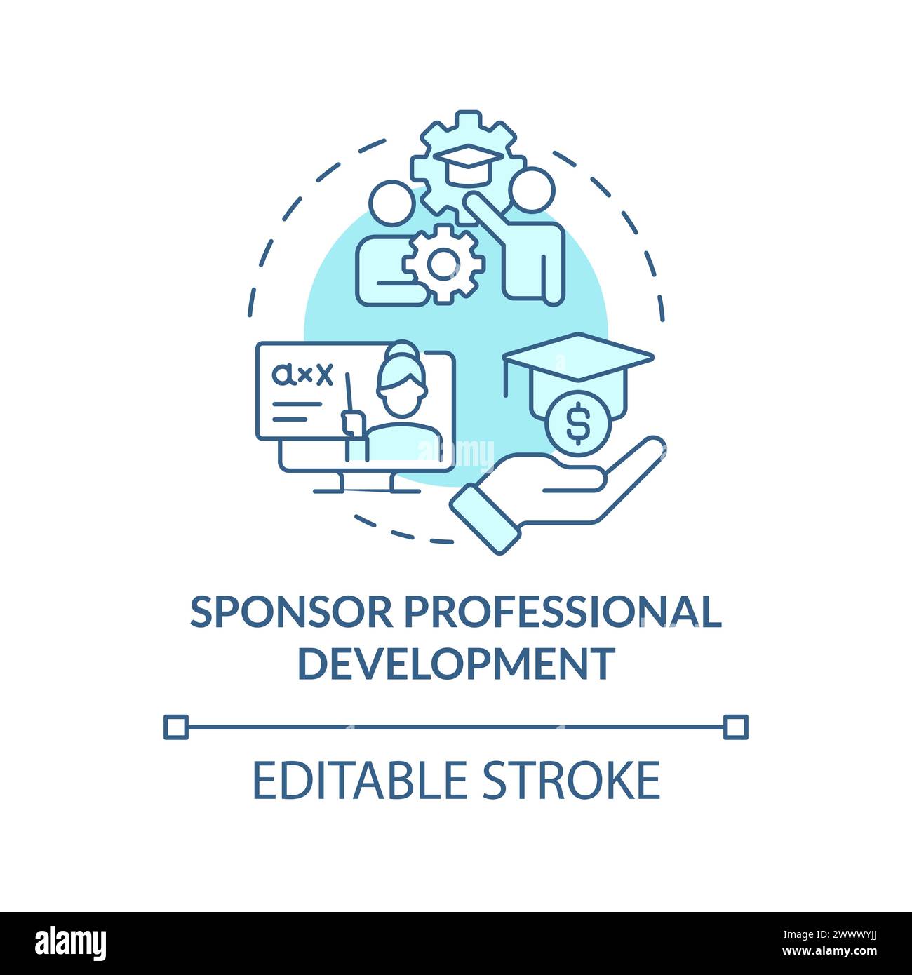 Sponsor professional development soft blue concept icon Stock Vector ...