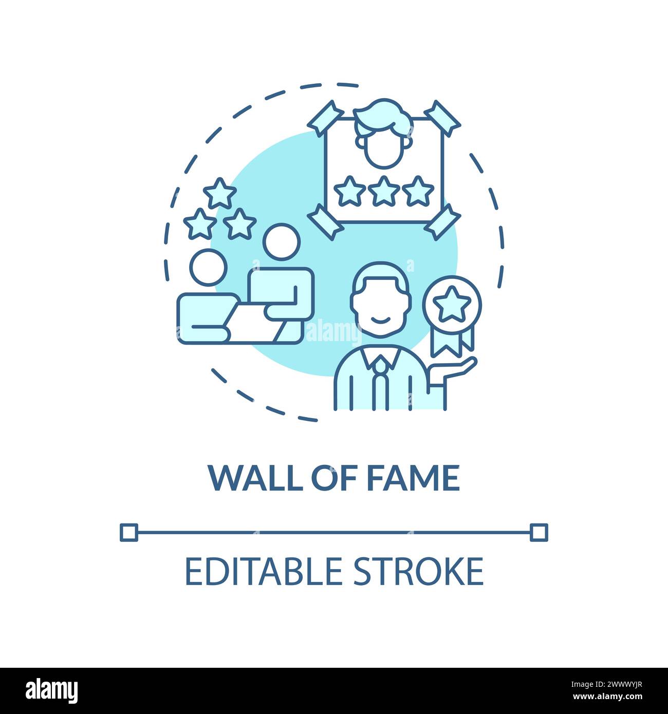 Wall of fame soft blue concept icon Stock Vector Image & Art - Alamy