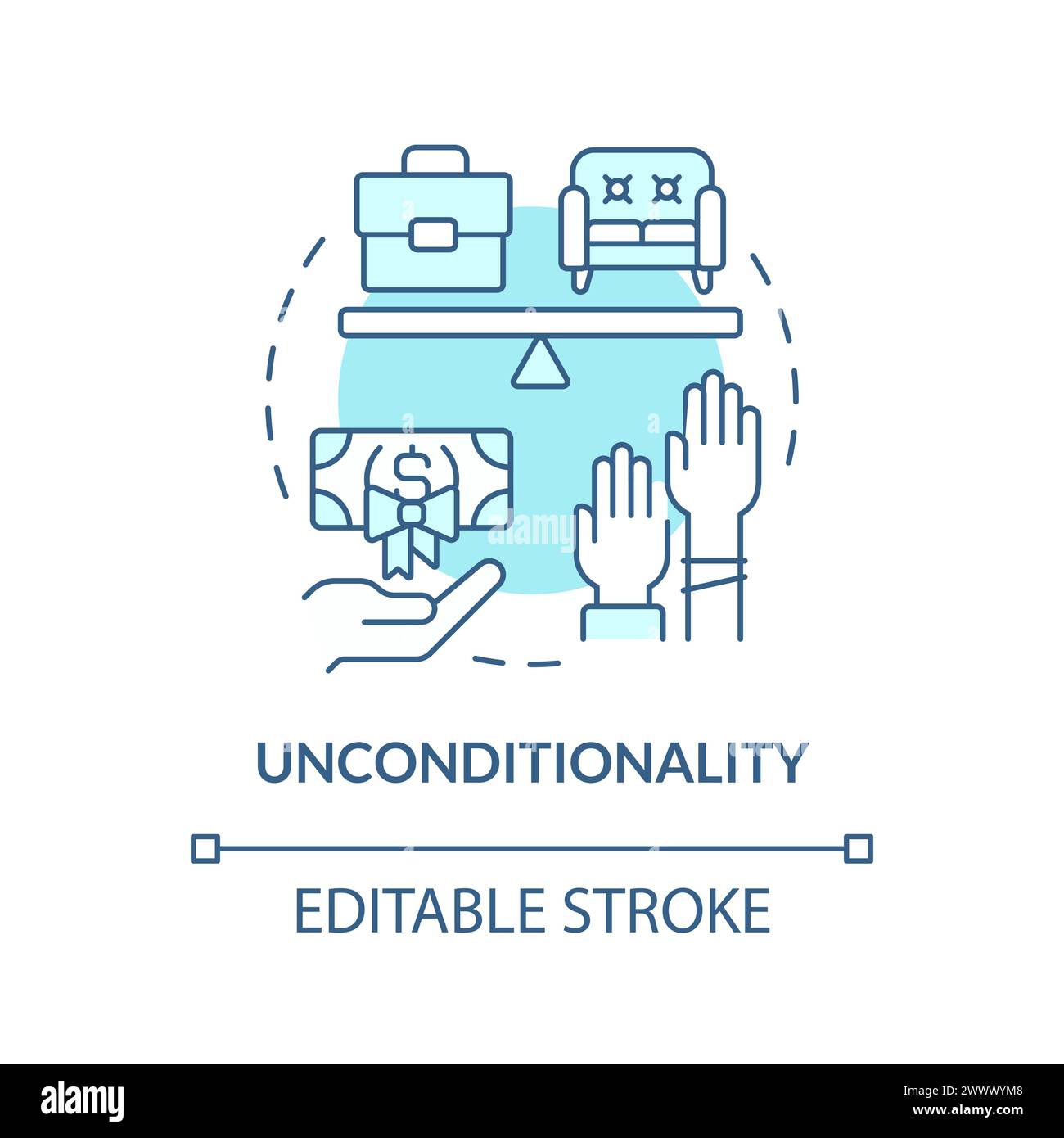 Unconditionality Soft Blue Concept Icon Stock Vector Image And Art Alamy