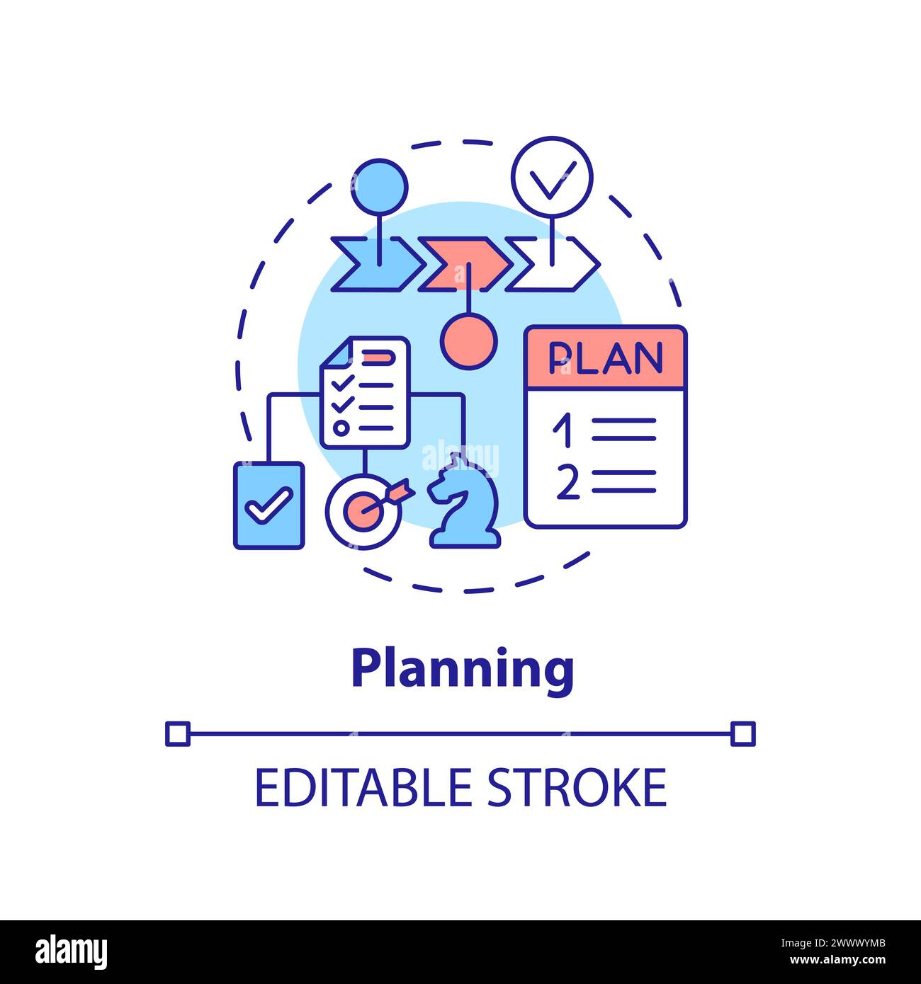 Planning multi color concept icon Stock Vector Image & Art - Alamy