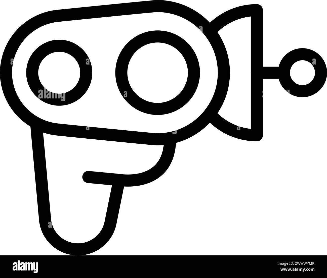 Energy shooter icon outline vector. Beam pistol. Lightning ray weapon ...