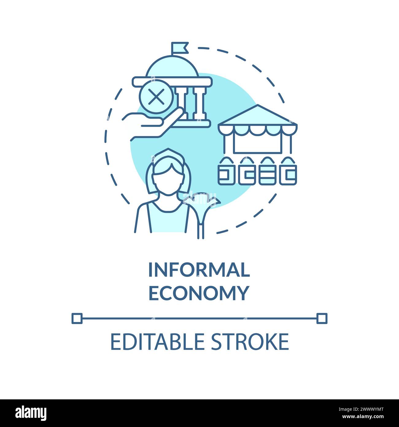 Informal economy soft blue concept icon Stock Vector Image & Art - Alamy