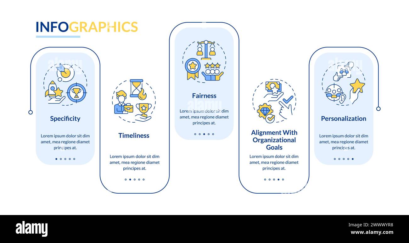 Employee recognition criteria blue rectangle infographic template Stock Vector Image & Art - Alamy