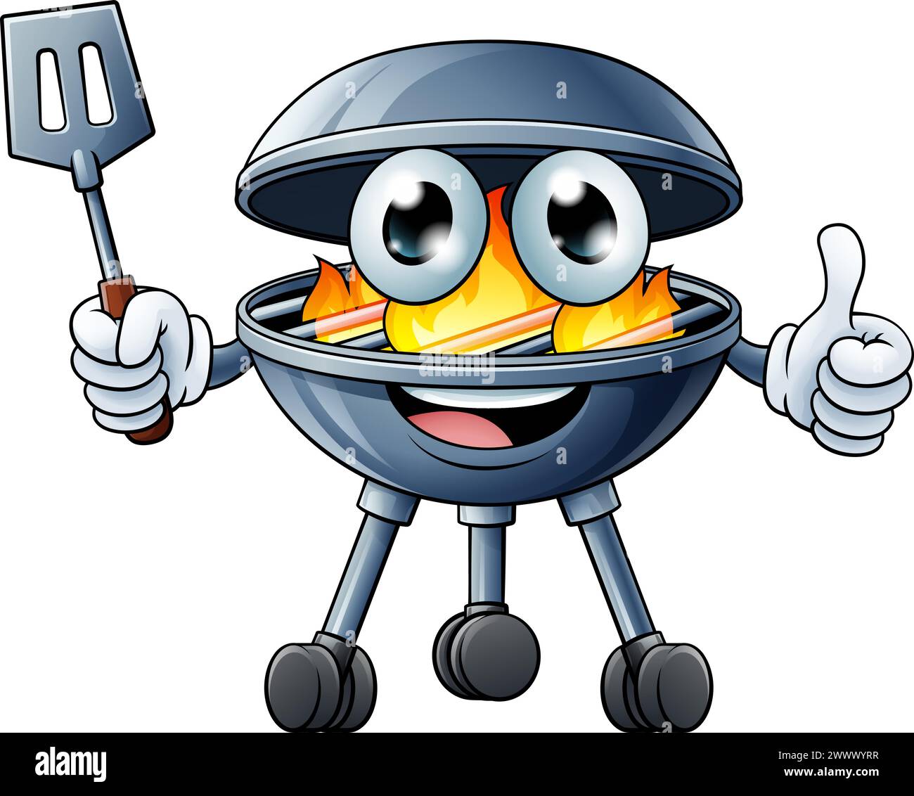 Barbecue Cartoon Mascot Charcoal BBQ Person Stock Vector Image & Art - Alamy