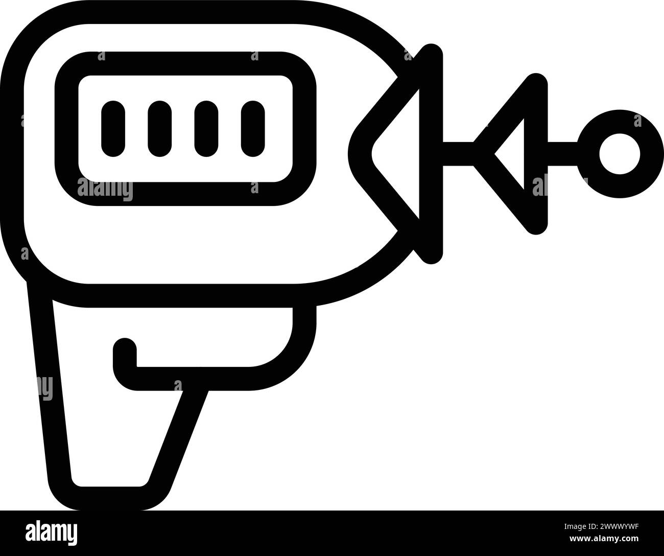 Ion blaster icon outline vector. Alien weapon. Futuristic beam pistol ...