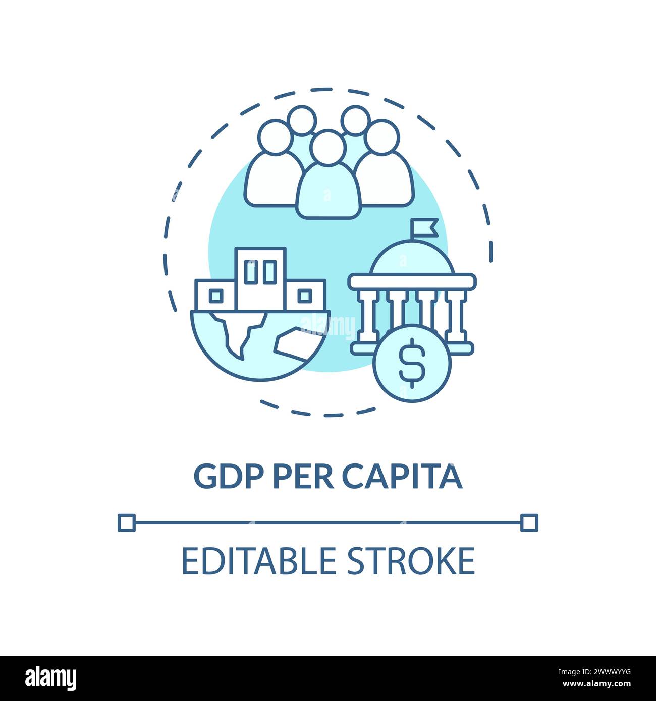 Gdp per capita soft blue concept icon Stock Vector Image & Art - Alamy