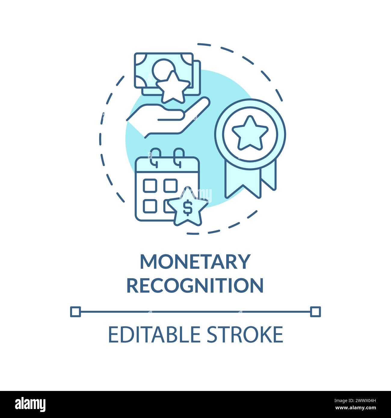 Monetary recognition soft blue concept icon Stock Vector Image & Art ...