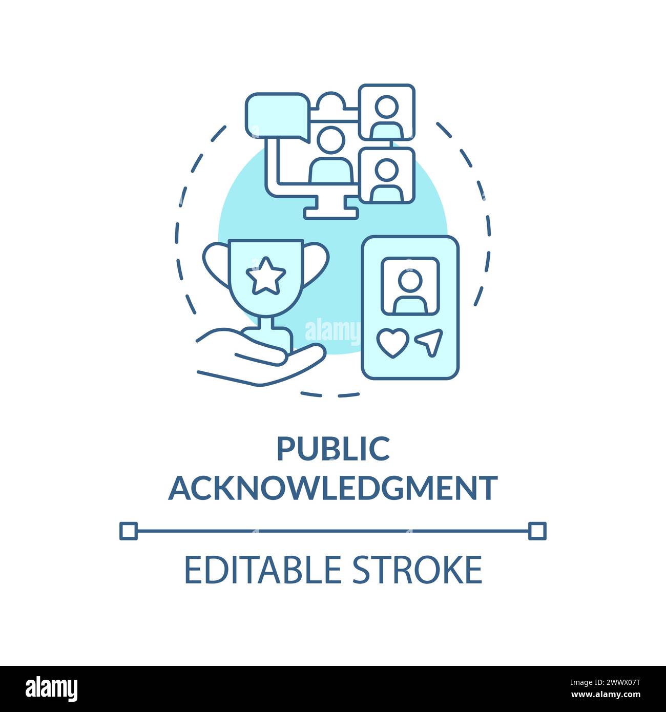 Public Acknowledgement Soft Blue Concept Icon Stock Vector Image And Art