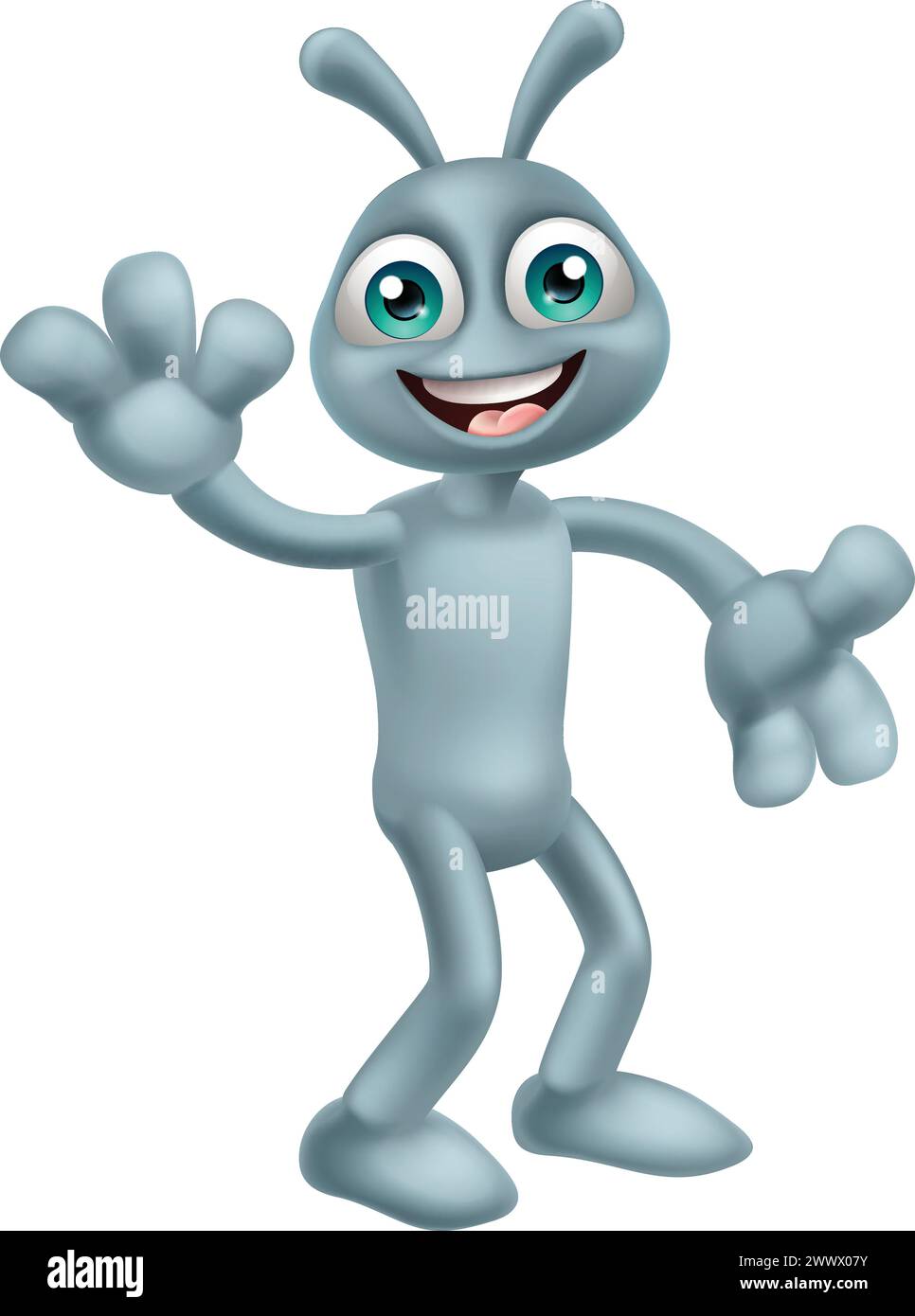 Alien Grey Gray Fun Cartoon Character Stock Vector Image & Art - Alamy