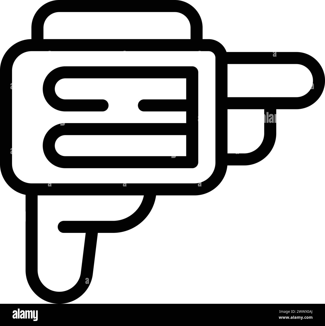 Advanced laser gun icon outline vector. Energy shooter. Fantasy effect ...