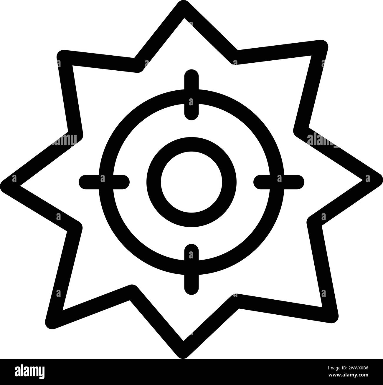 Laser pointer icon outline vector. Flash toy weapon. Plasma shooter ...