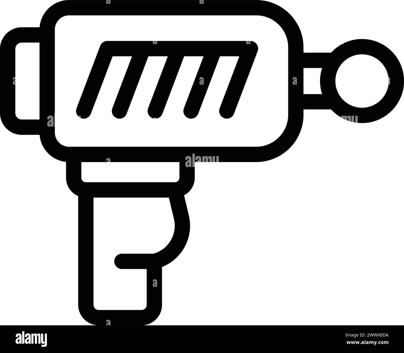 Tactical laser gun icon outline vector. Ray space handgun. Beam plasma ...