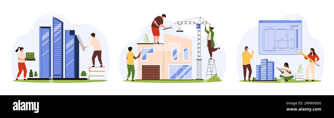 Architects plan to build house set. Tiny people develop city ...