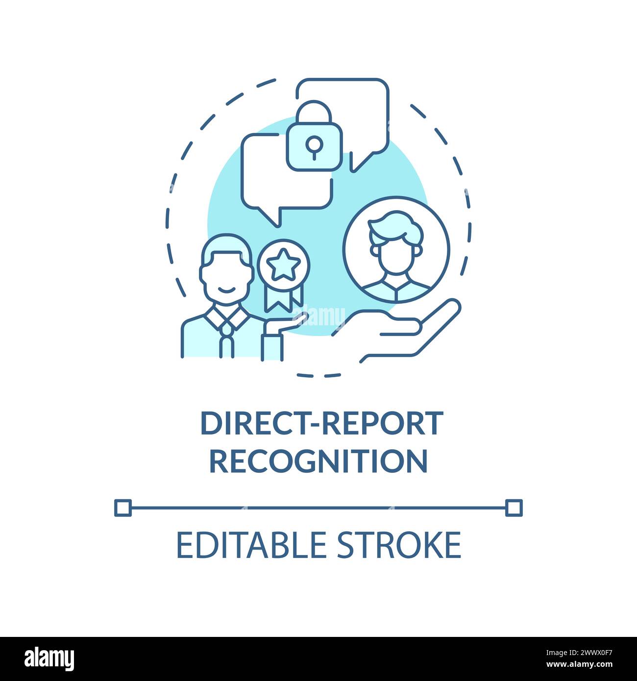 Direct report recognition soft blue concept icon Stock Vector Image ...