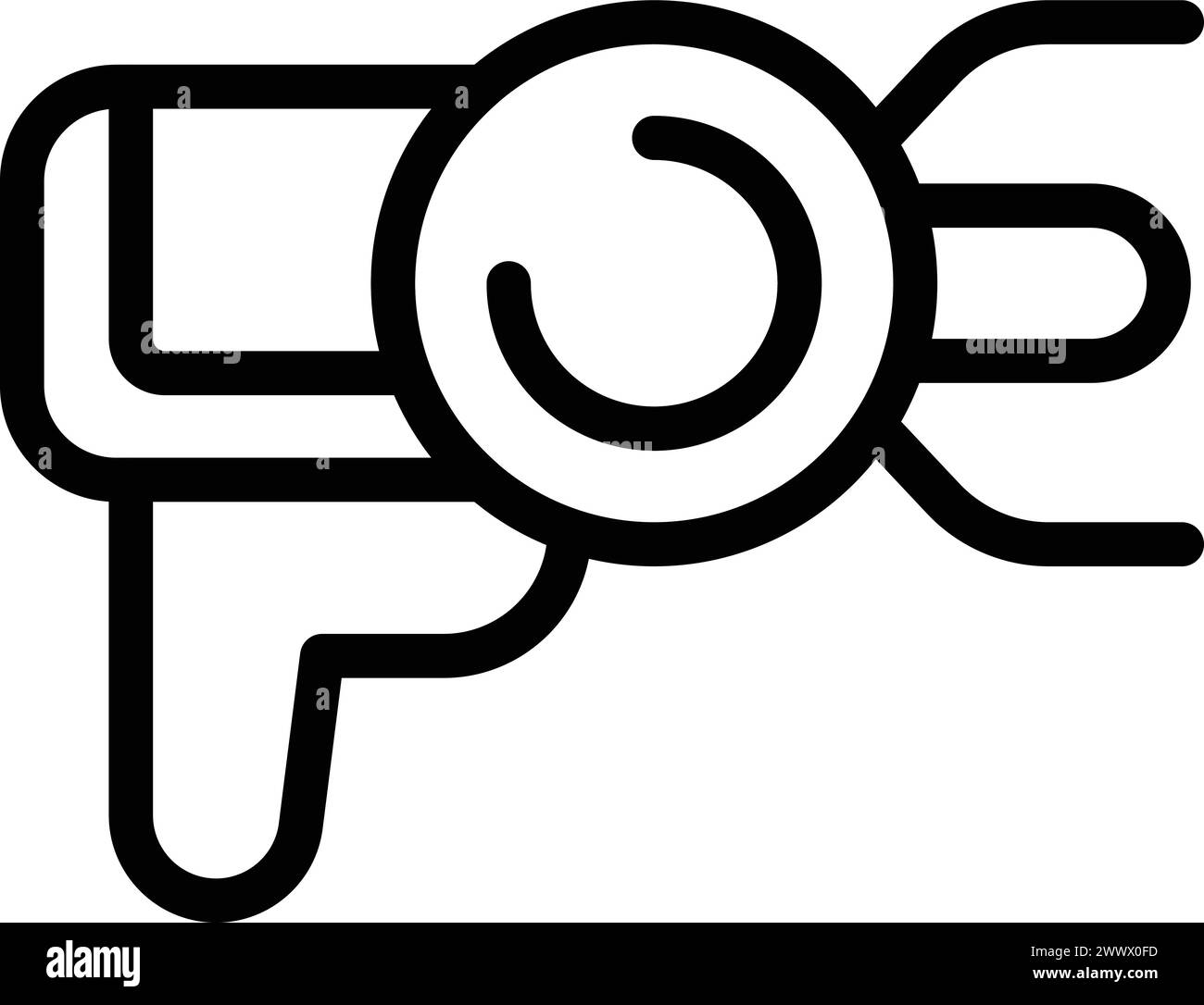 Beam gun icon outline vector. Pulse shooter. High tech ion weapon Stock ...