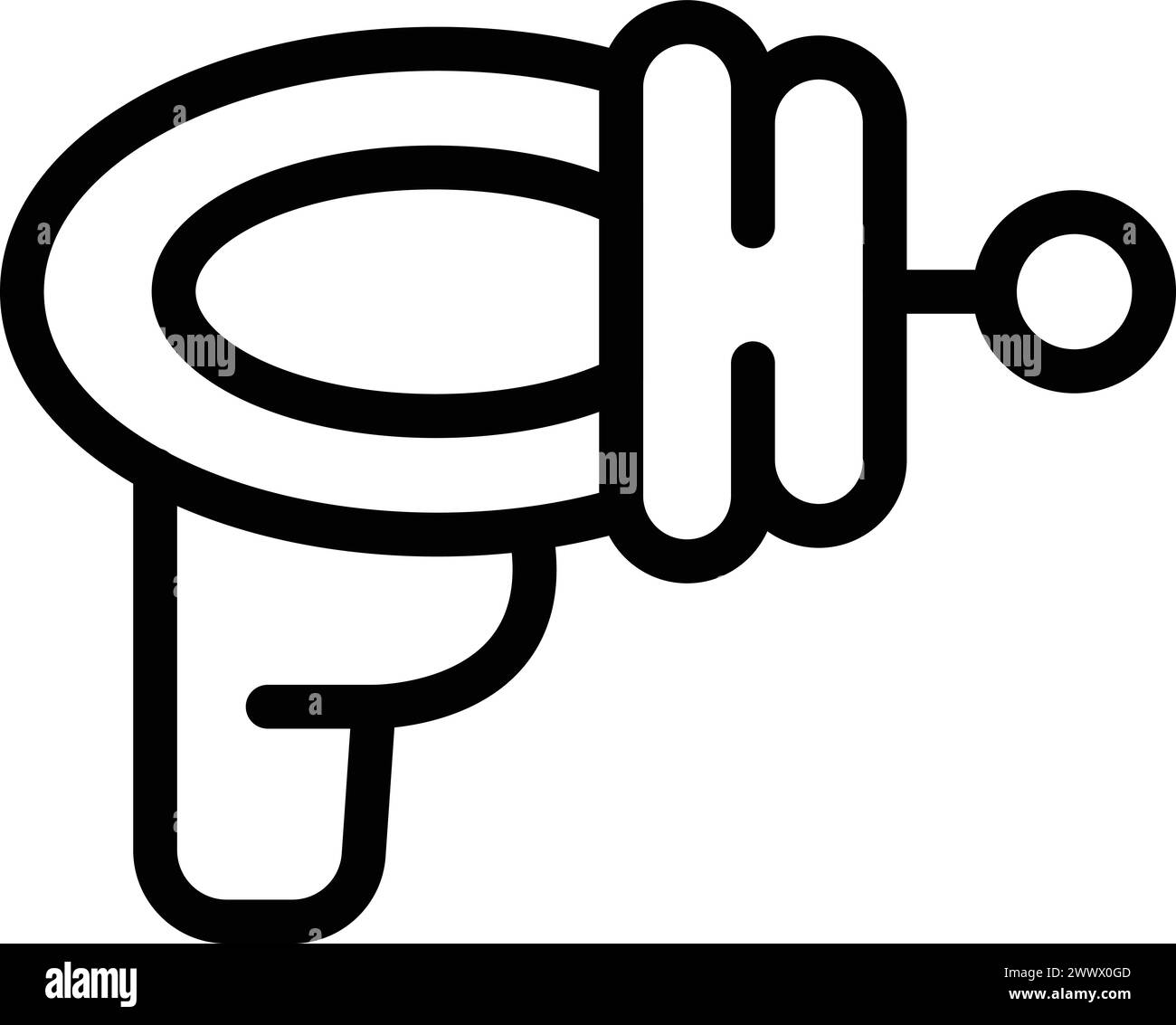 Futuristic handgun icon outline vector. Laser pistol. Fantasy hunter ...