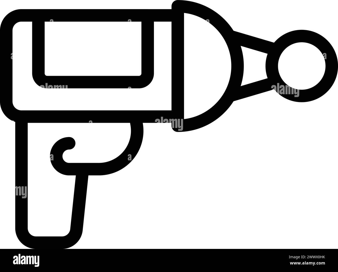 Pulse blaster gun icon outline vector. Beam effect firearm. Futuristic ...