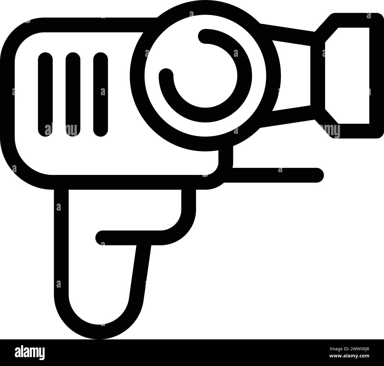 Dot laser gun icon outline vector. Lightning pointer. Fantasy energy ...