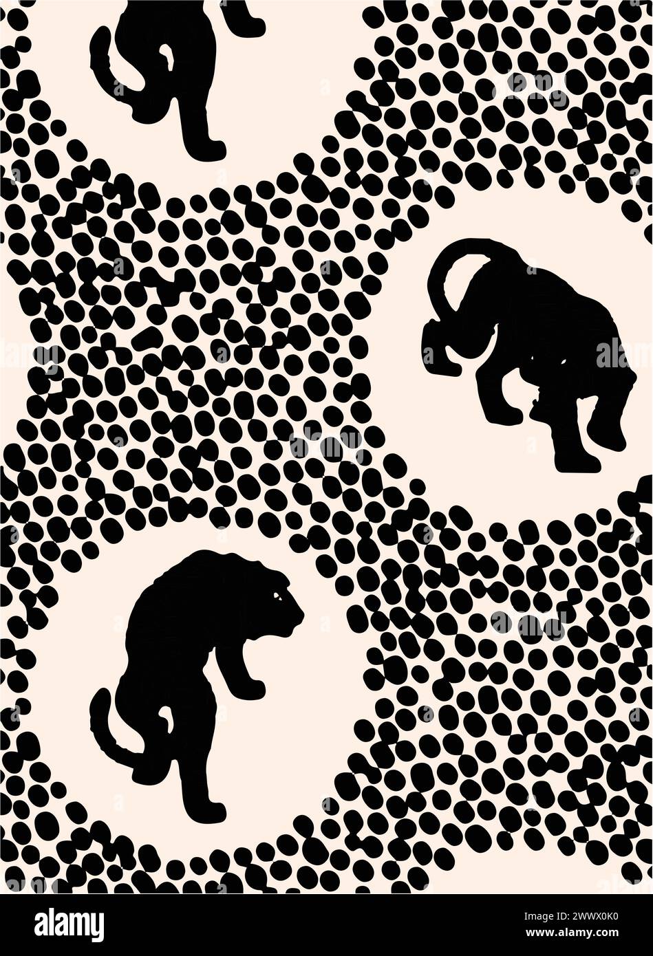 vector animals pattern illustration. wild animal outline safari vector ...