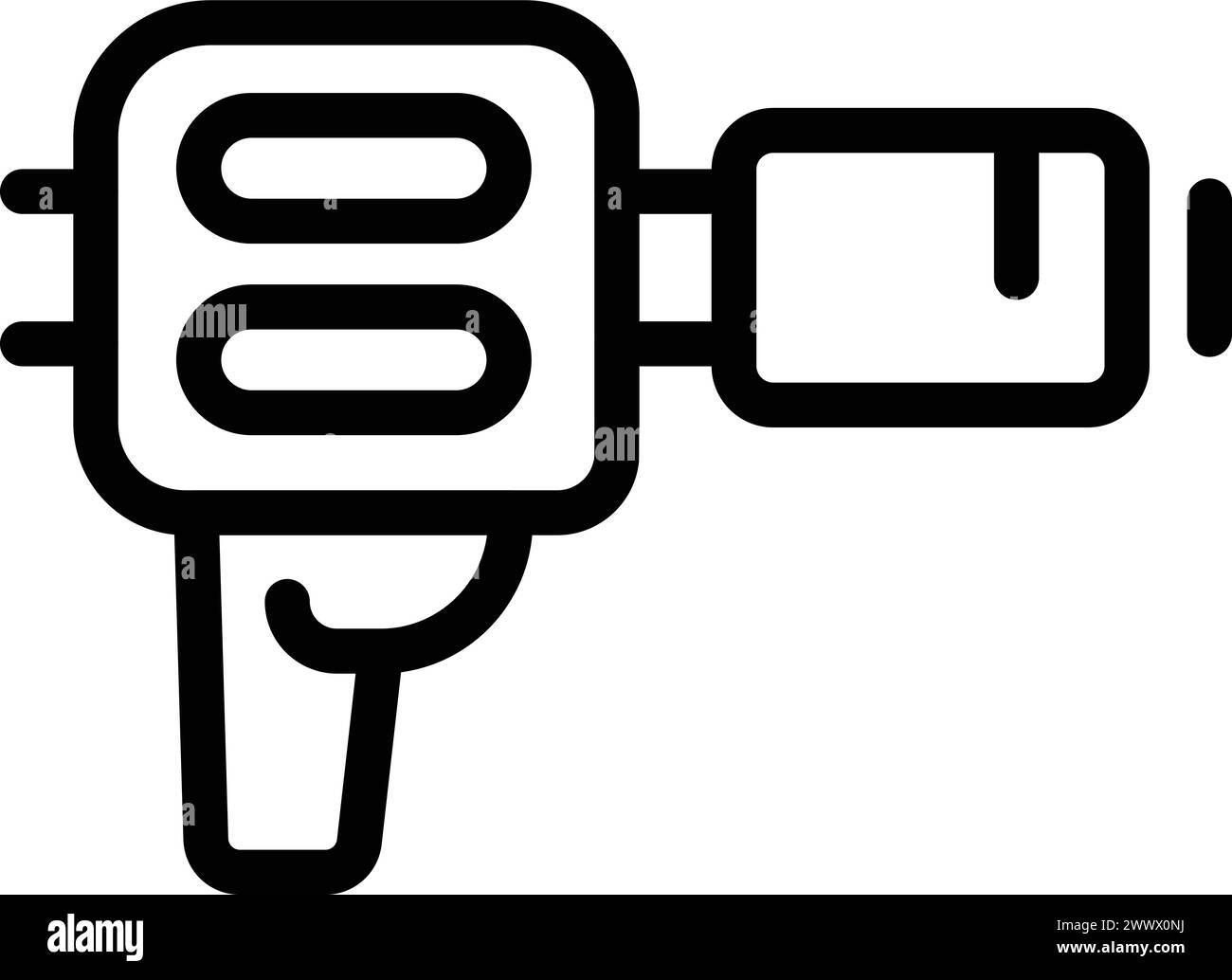 Light blaster icon outline vector. Fantasy effect weapon. Futuristic ...