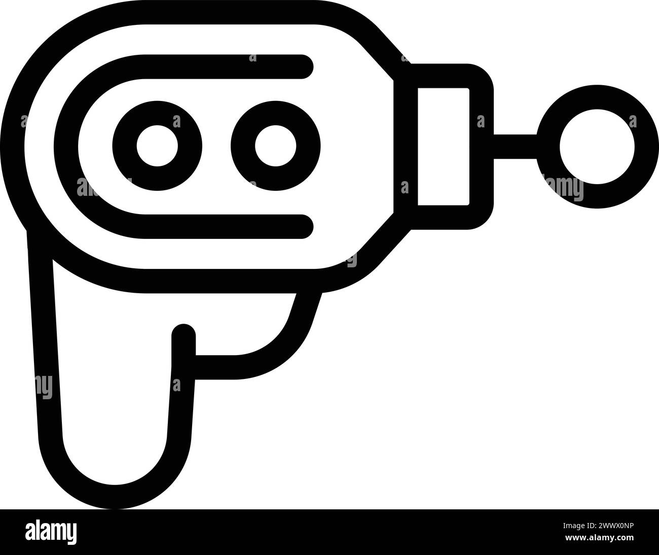Photon pistol icon outline vector. Ion lightning weapon. Plasma handgun ...