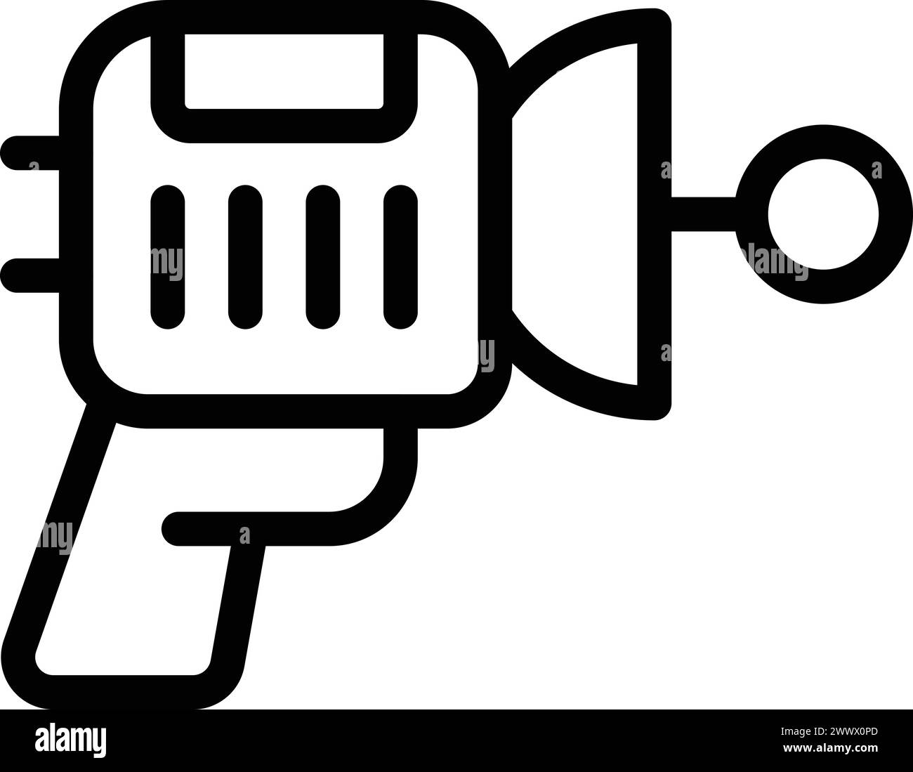 Beam pistol icon outline vector. Future space weapon. Fiction ray gun ...