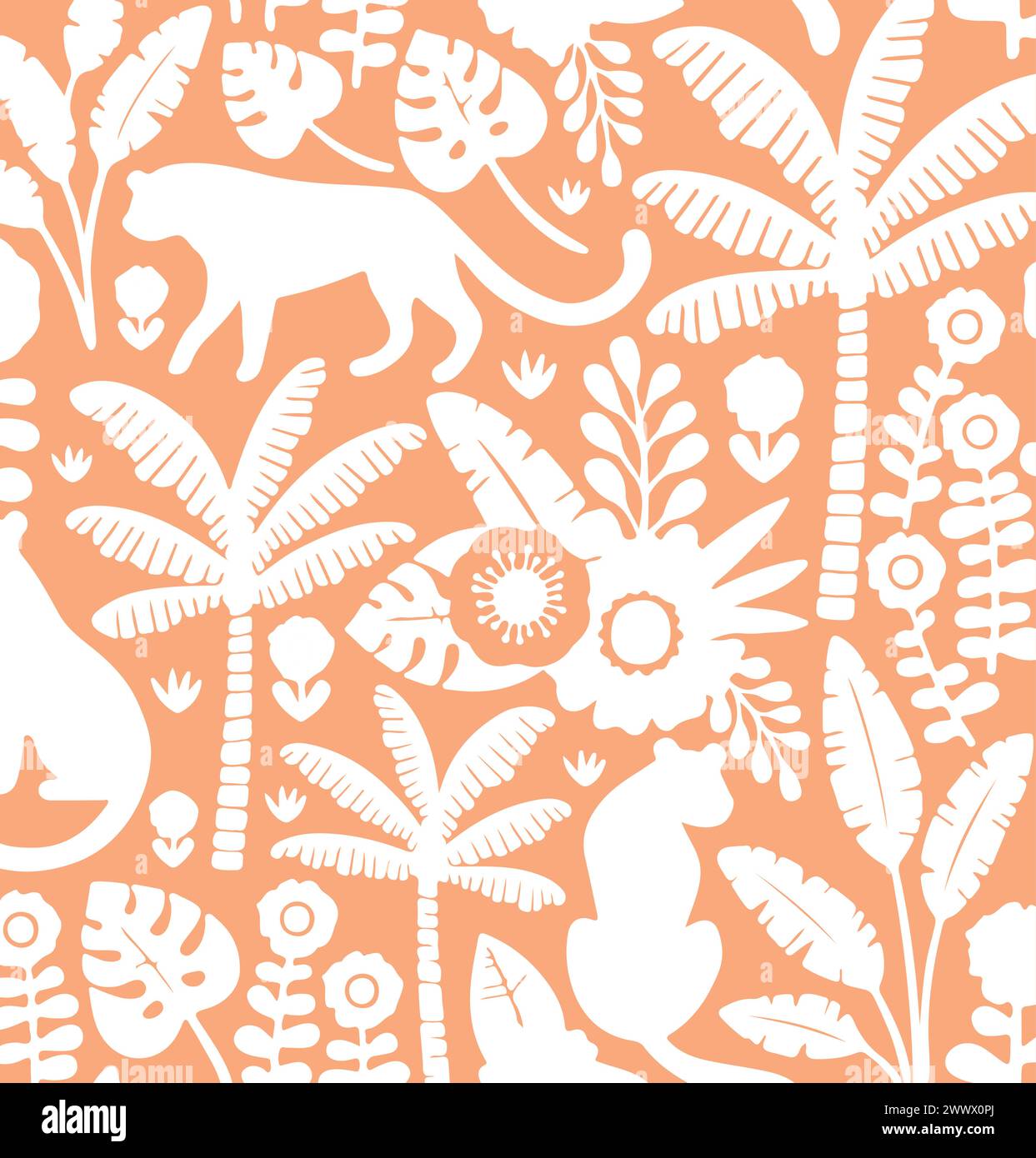 vector animals pattern illustration. wild animal outline safari vector ...