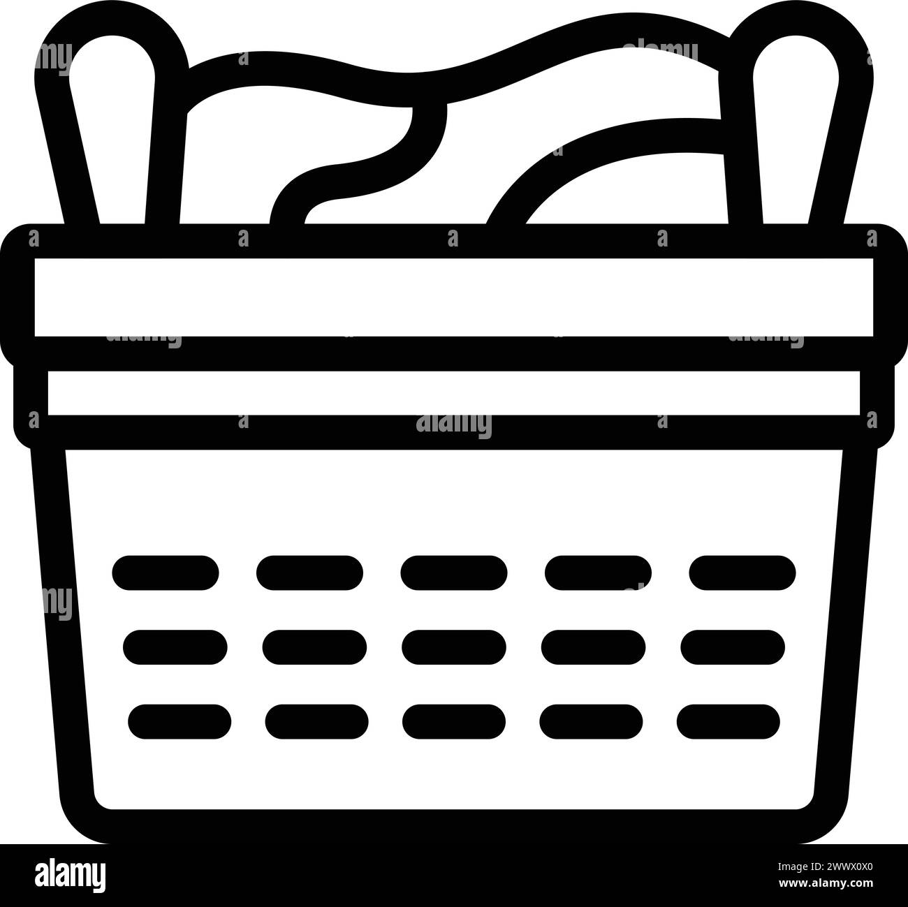 Foldable laundry basket icon outline vector. Household chores. Dirty ...
