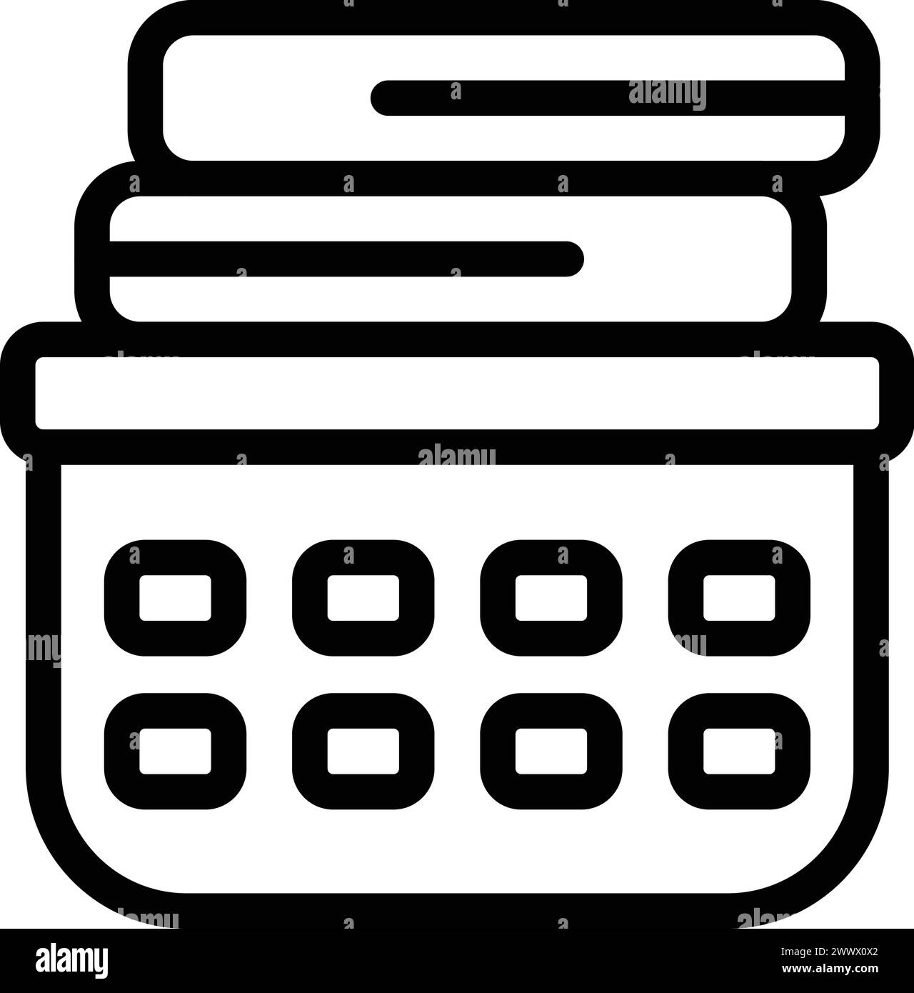 Laundry plastic hamper icon outline vector. Stack dirty clothes ...