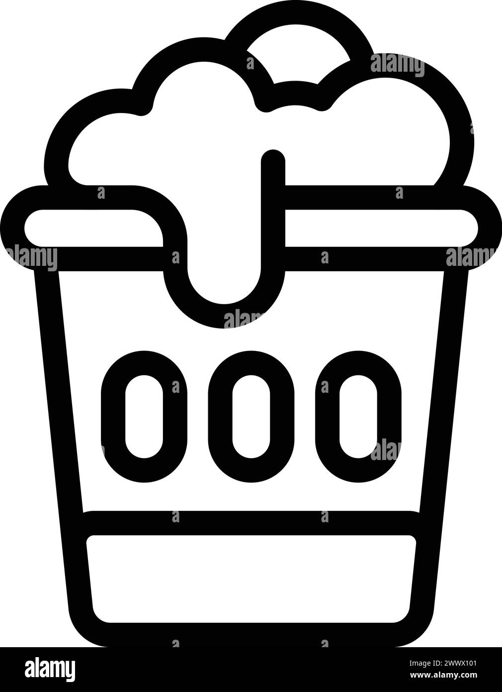 Laundry carrier icon outline vector. Loaded clothes hamper. Cleaning ...