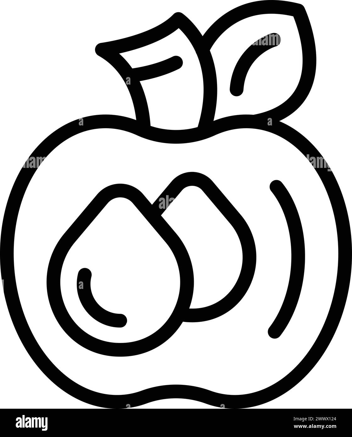 Apple cider ingredient icon outline vector. Juicy pome fruit. Vinegar ...