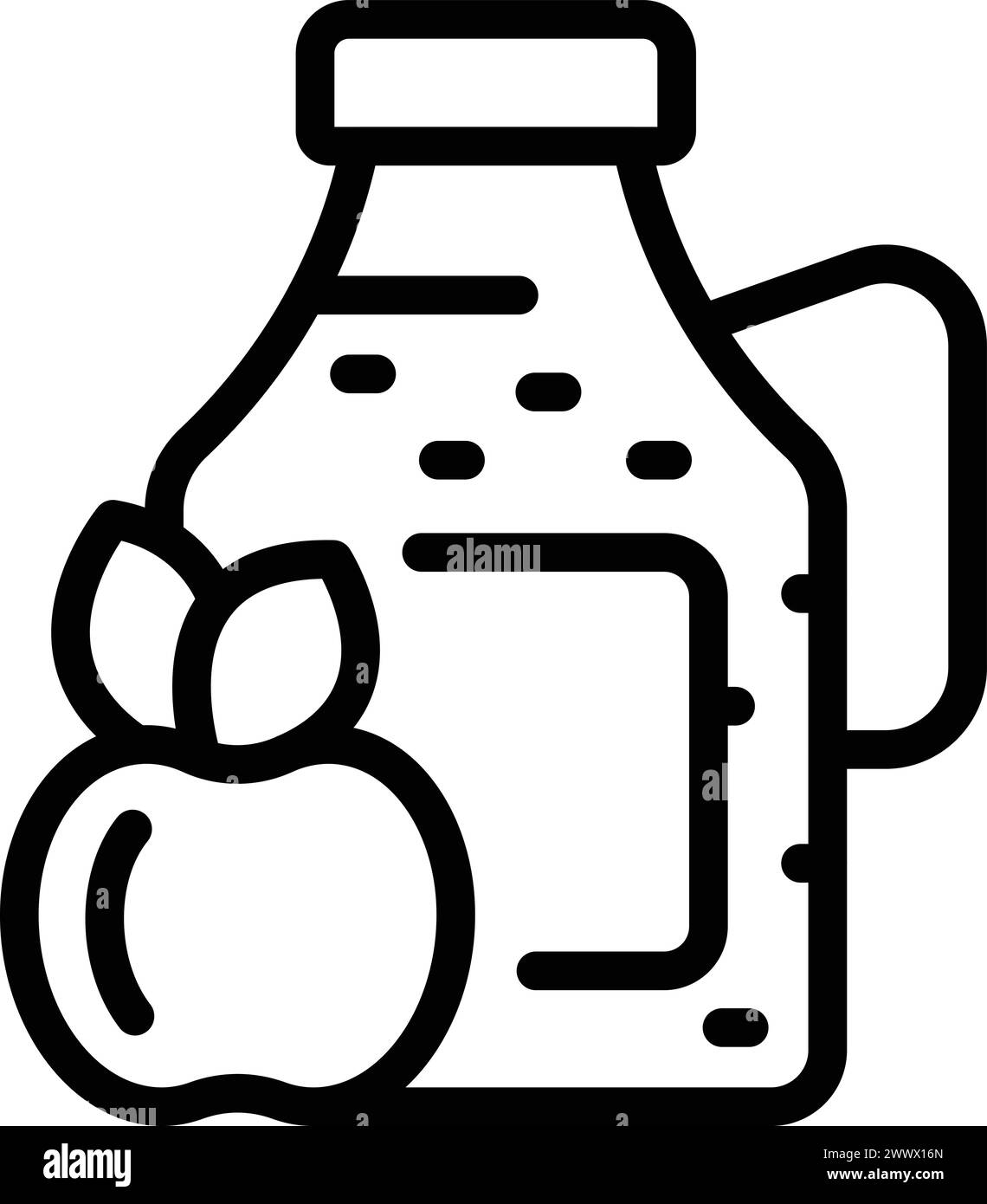 Fizzy homemade apple cider icon outline vector. Fruity tangy drink ...