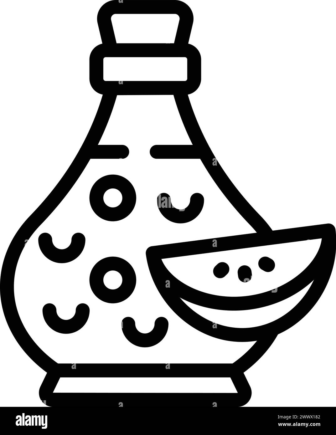 Apple cider flask icon outline vector. Fermented fruits drink. Fresh ...