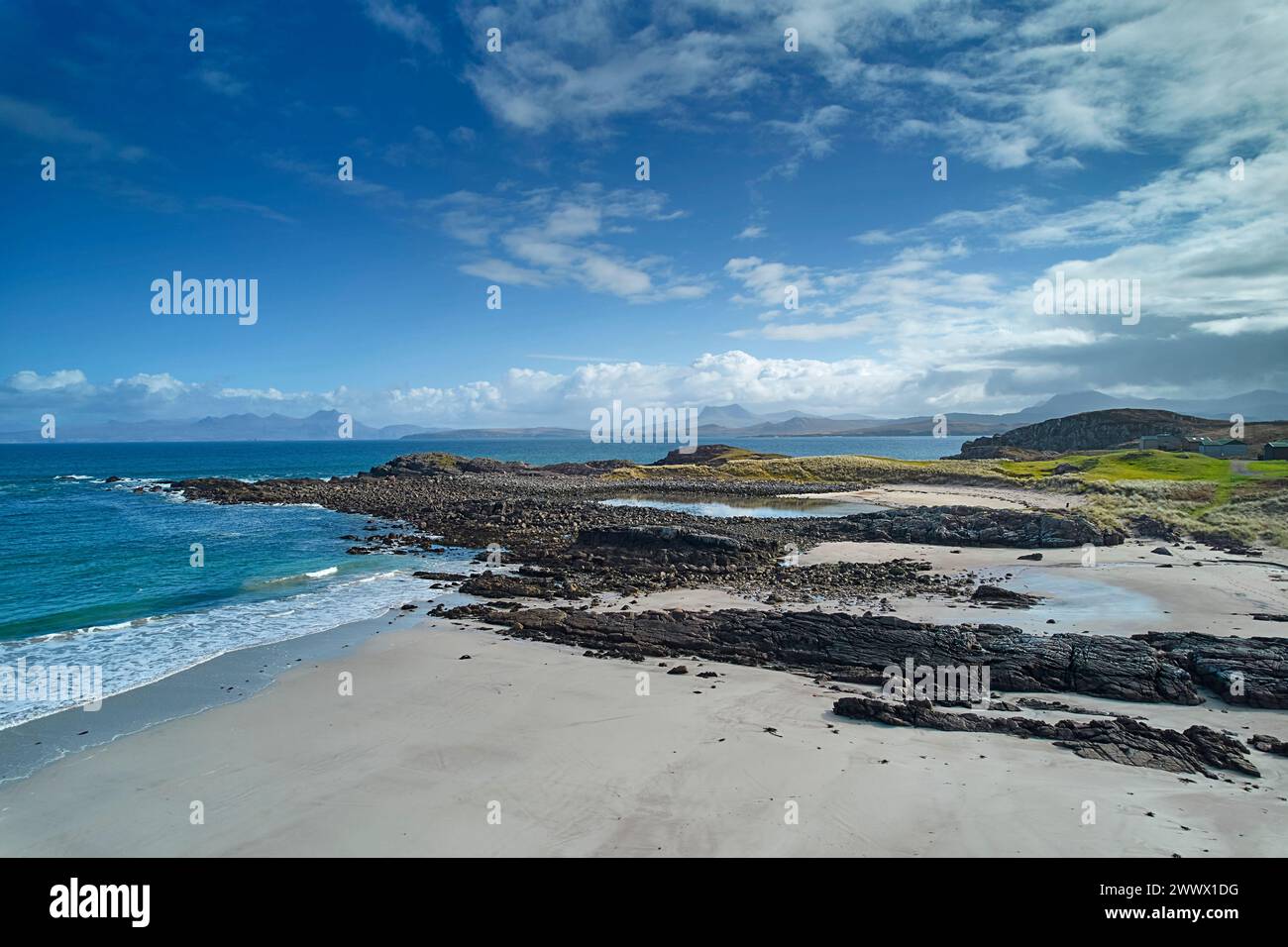Mellon Udrigle Beach Wester Ross Scotland a blue sky over fine sand ...