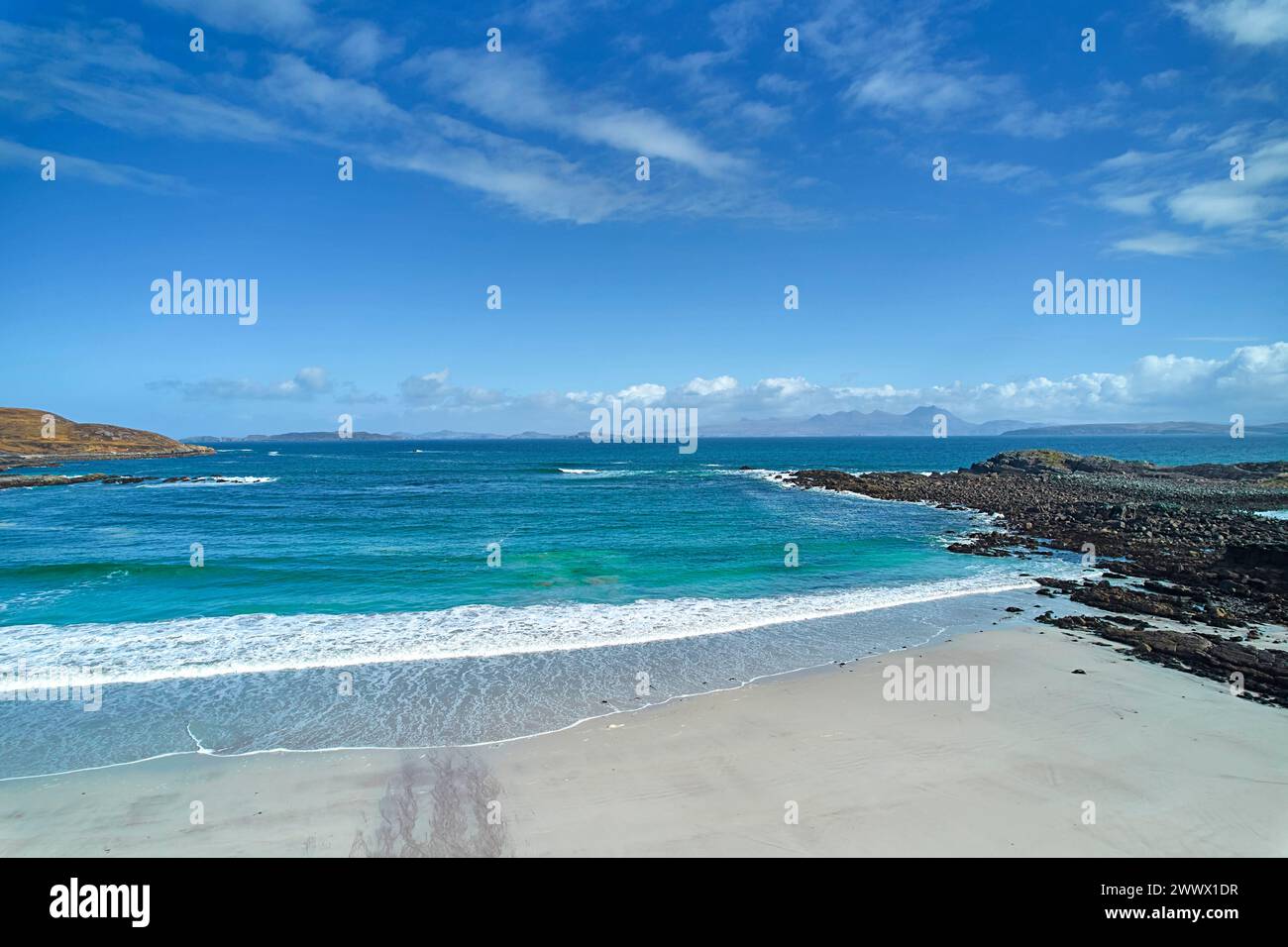 Mellon Udrigle Beach Wester Ross Scotland a blue sky over fine sand ...