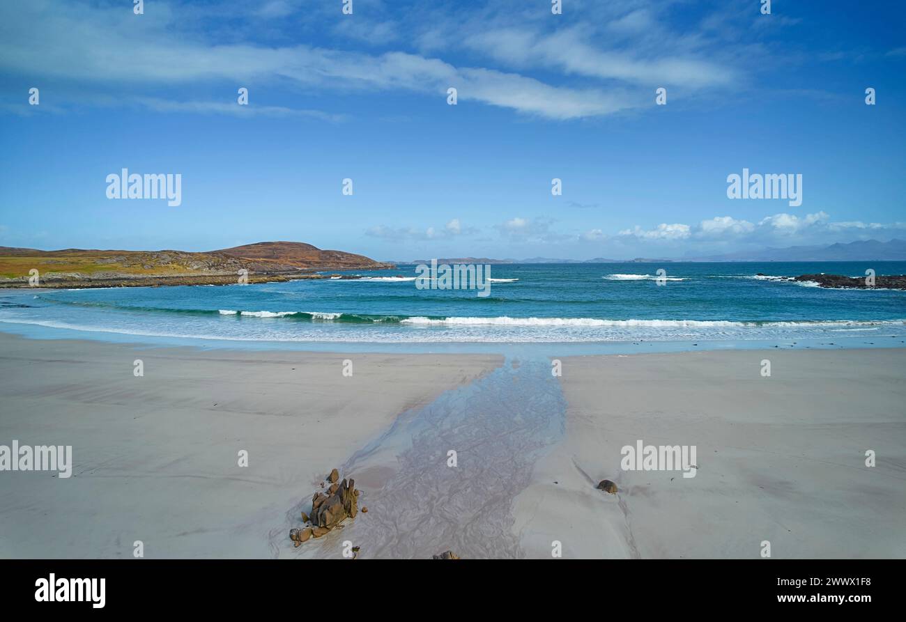 Mellon Udrigle Beach Wester Ross Scotland a blue sky over fine sand ...