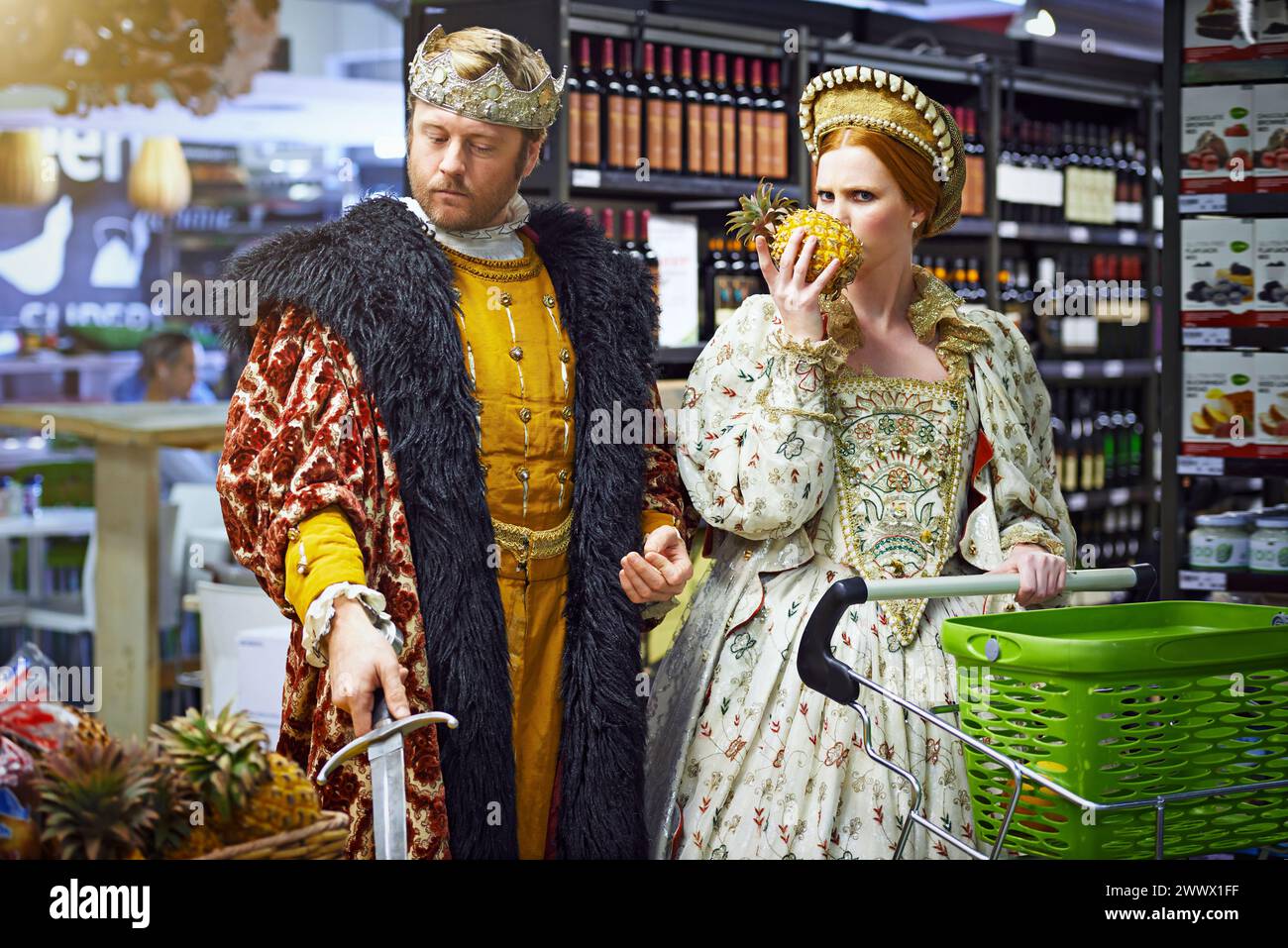 Confused, store and king with queen, decision and frustrated with ...