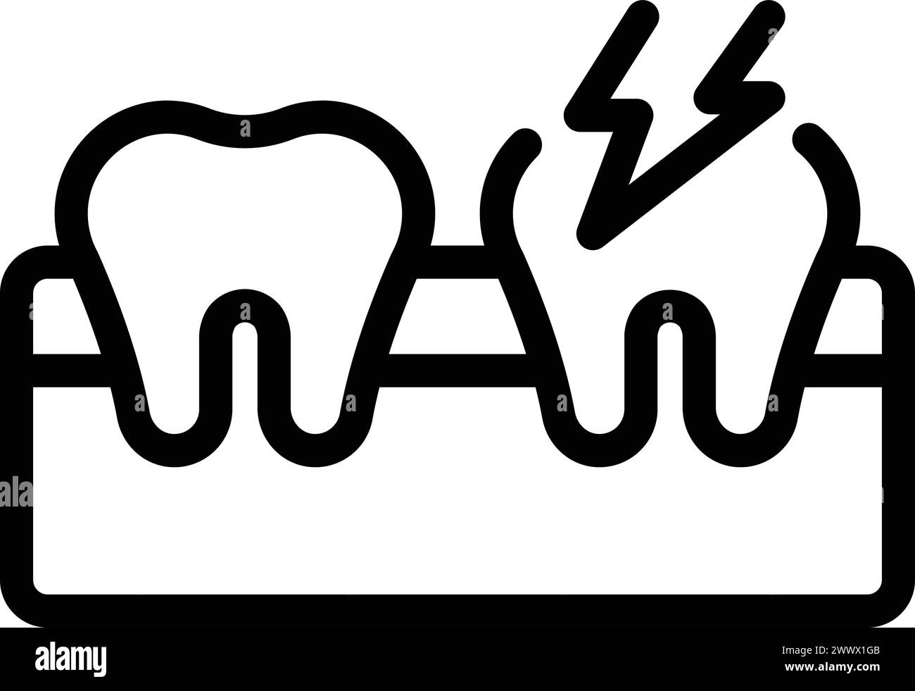 Oral ache icon outline vector. Dental sensitivity. Teeth irritation ...