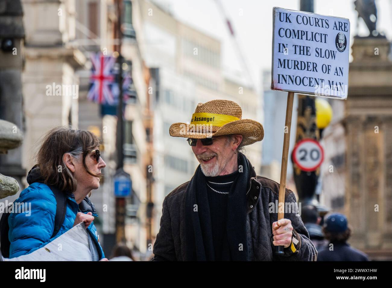 London, UK. 26th Mar, 2024. The Don't Extradite Assange campaign ...