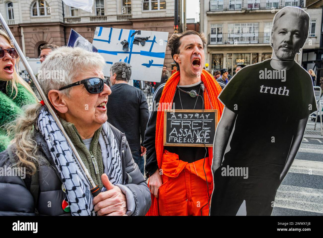 London, UK. 26th Mar, 2024. The Don't Extradite Assange campaign ...