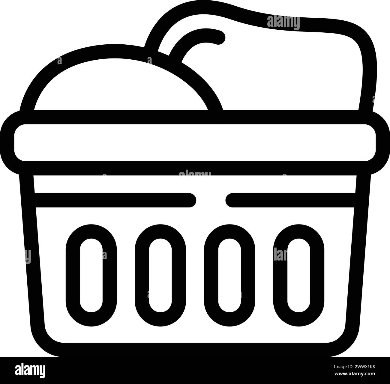Laundry hamper icon outline vector. Household basket. Filthy apparel ...