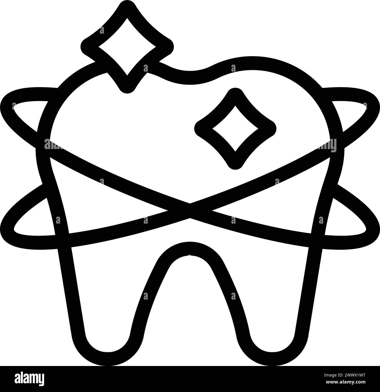 Shiny healthy teeth icon outline vector. Dental protection. Tooth care ...