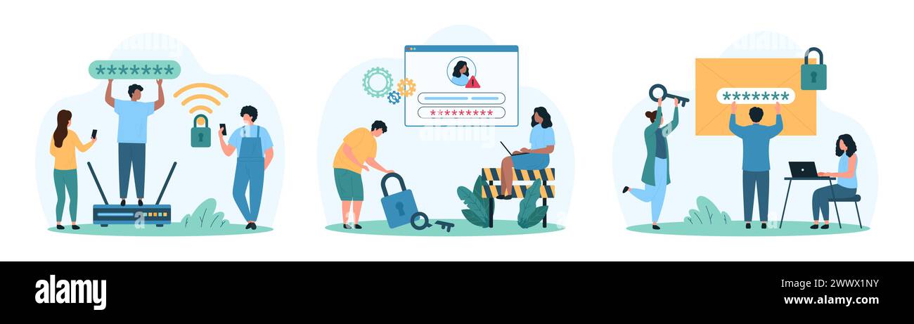 Cyber security, login and password for account, mailbox app, access to ...
