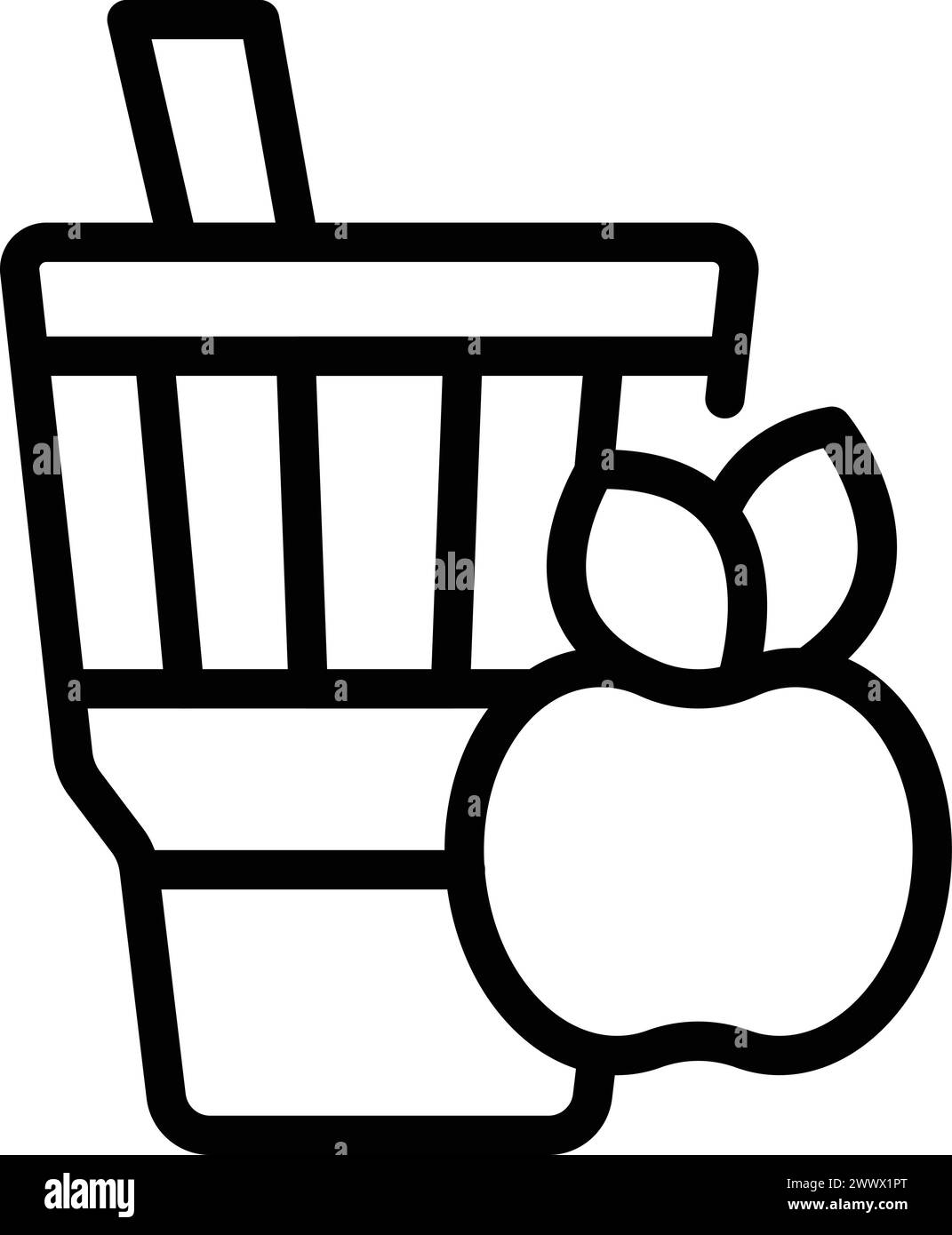 Cider cocktail glass icon outline vector. Acidic natural drink. Tangy ...