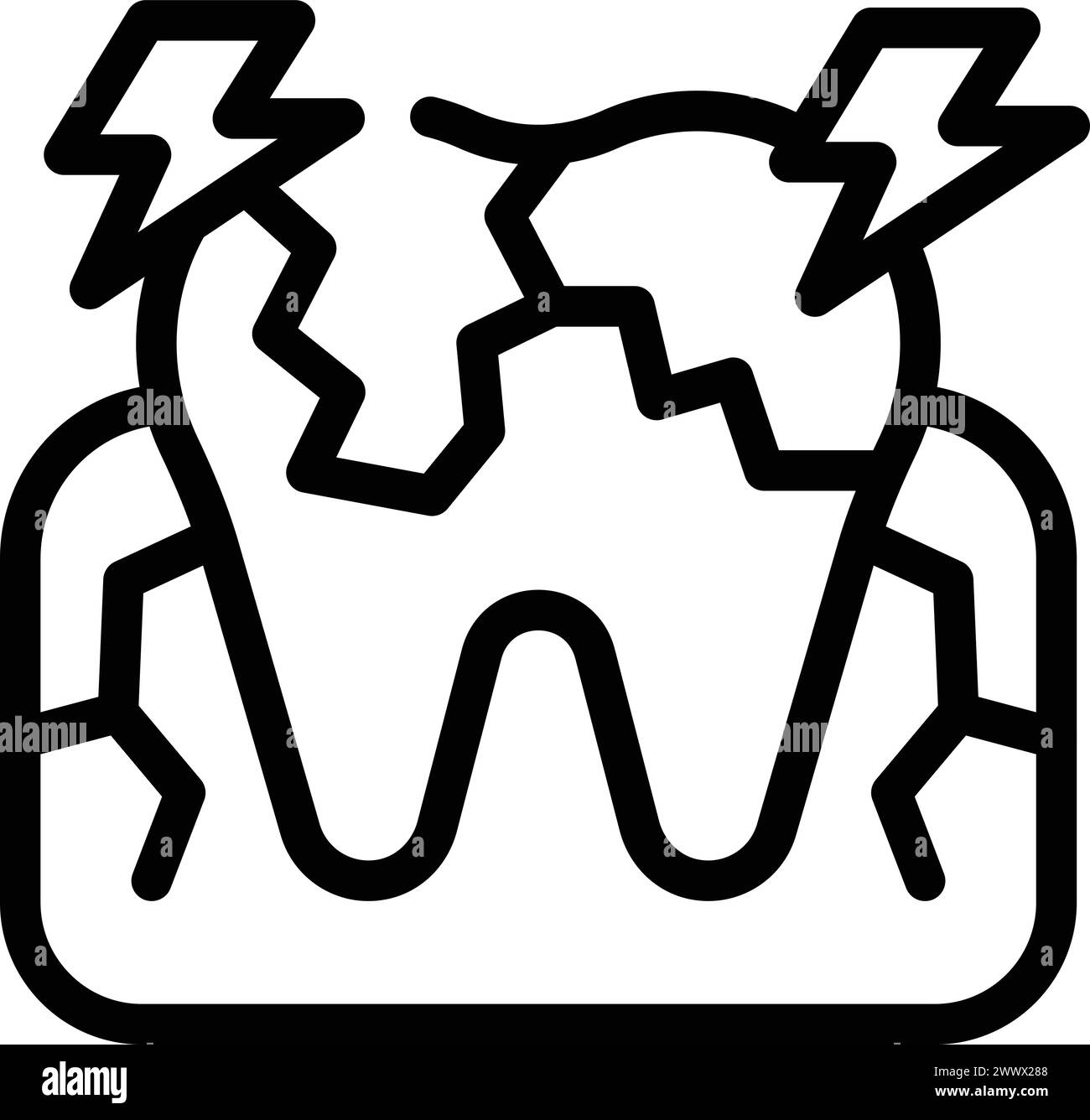 Tooth decay icon outline vector. Oral bacteria. Stomatology teeth ...