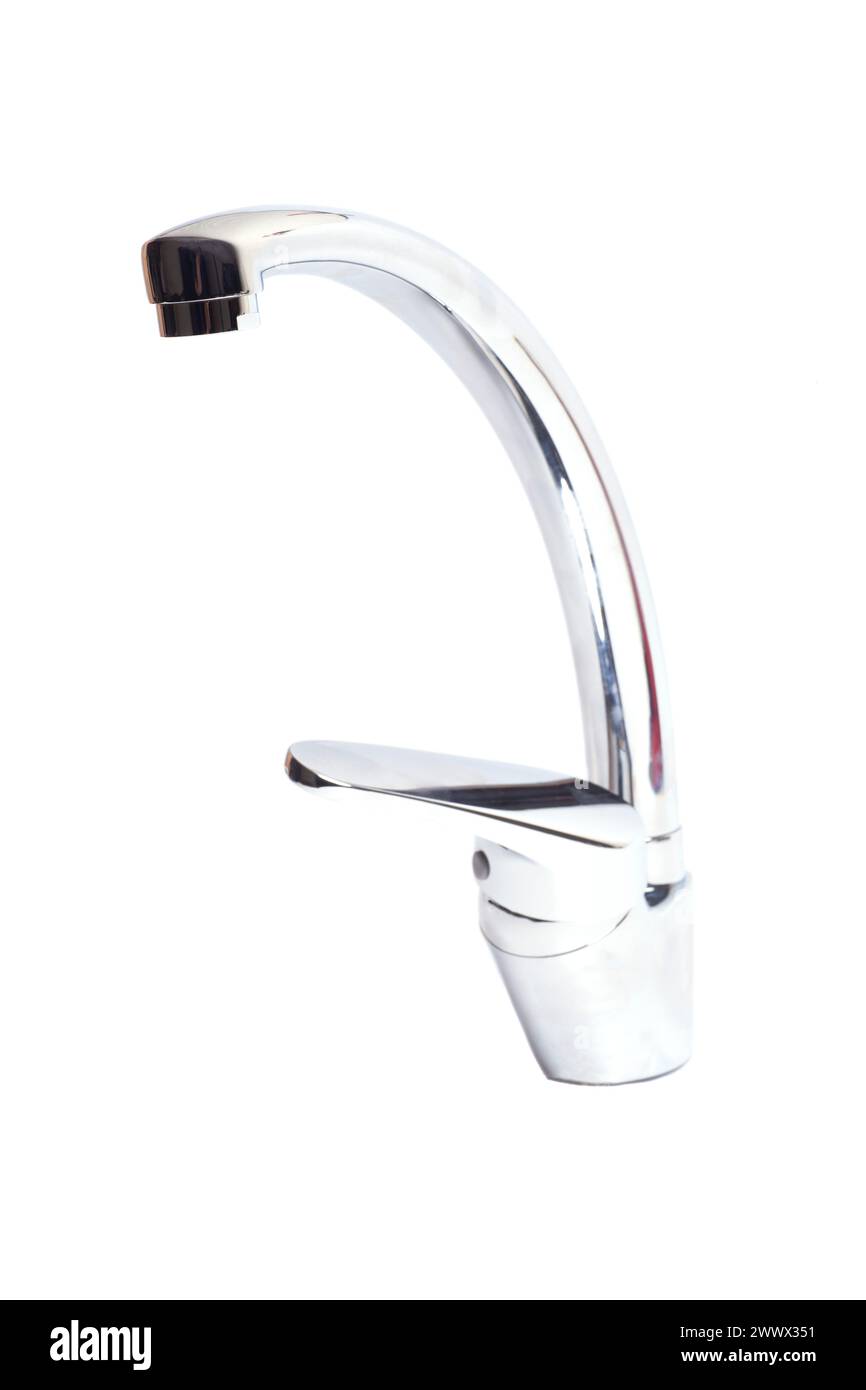 Modern kitchen faucet isolated on white background Stock Photo - Alamy
