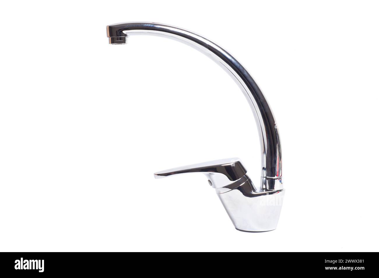 Modern kitchen faucet isolated on white background Stock Photo - Alamy