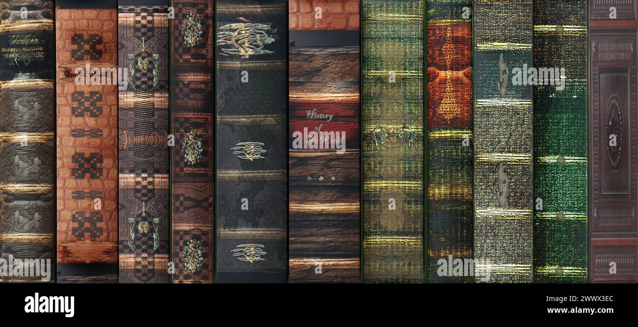 Old books in a row. Books background Stock Photo - Alamy