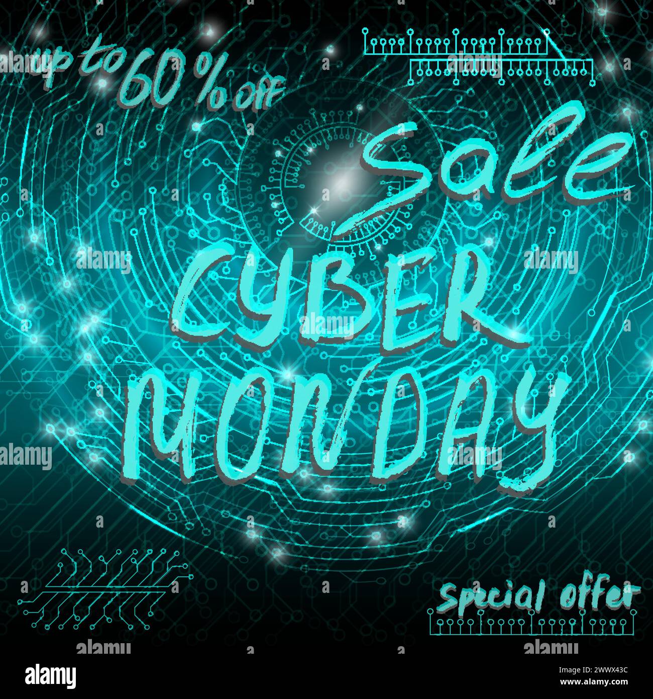 Blue futuristic technological background in cyberpunk style. Cyber ...