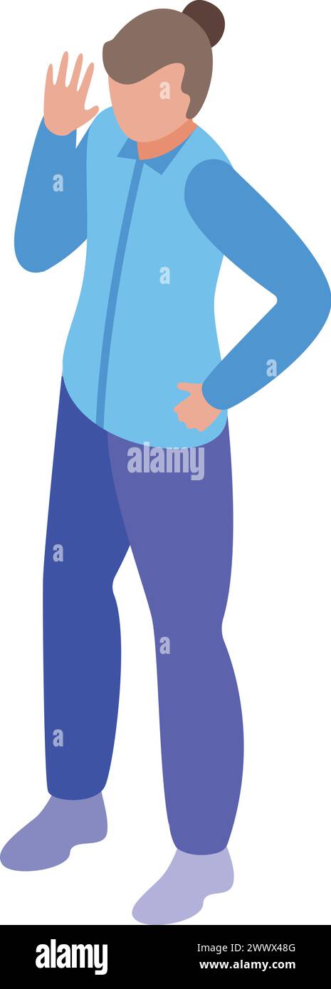 Female talk icon isometric vector. Friend guide expression. Meet person ...